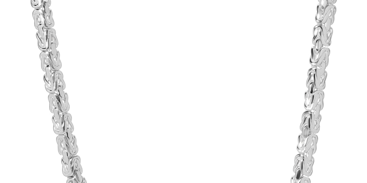 8.7mm Oval Byzantine Chain Sterling Silver - Luke Zion Jewelry – LZJ