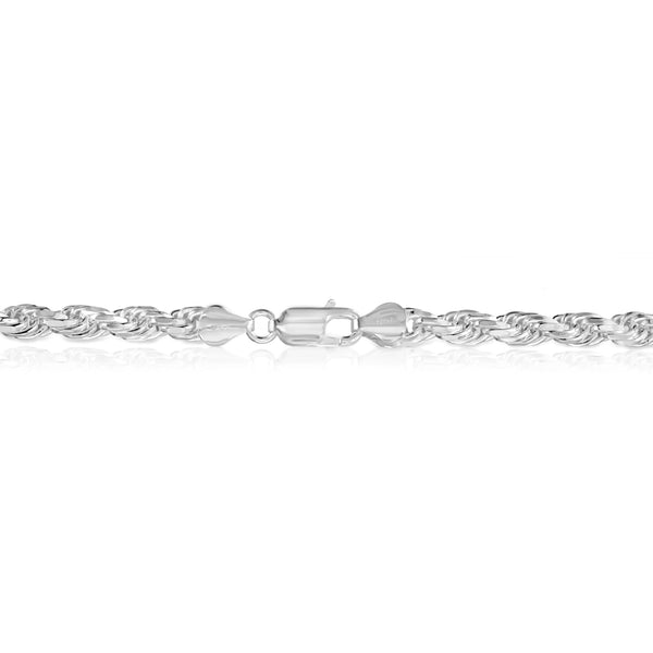 5.5mm Rope Chain Sterling Silver Diamond Cut - Luke Zion Jewelry