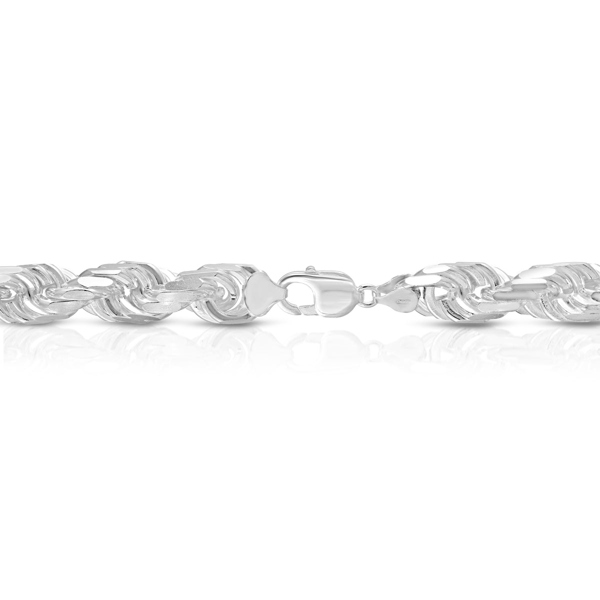 12mm Rope Chain Diamond Cut Sterling Silver - Luke Zion Jewelry
