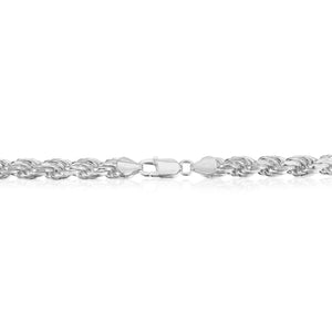 7mm Rope Chain Sterling Silver Diamond Cut - Luke Zion Jewelry