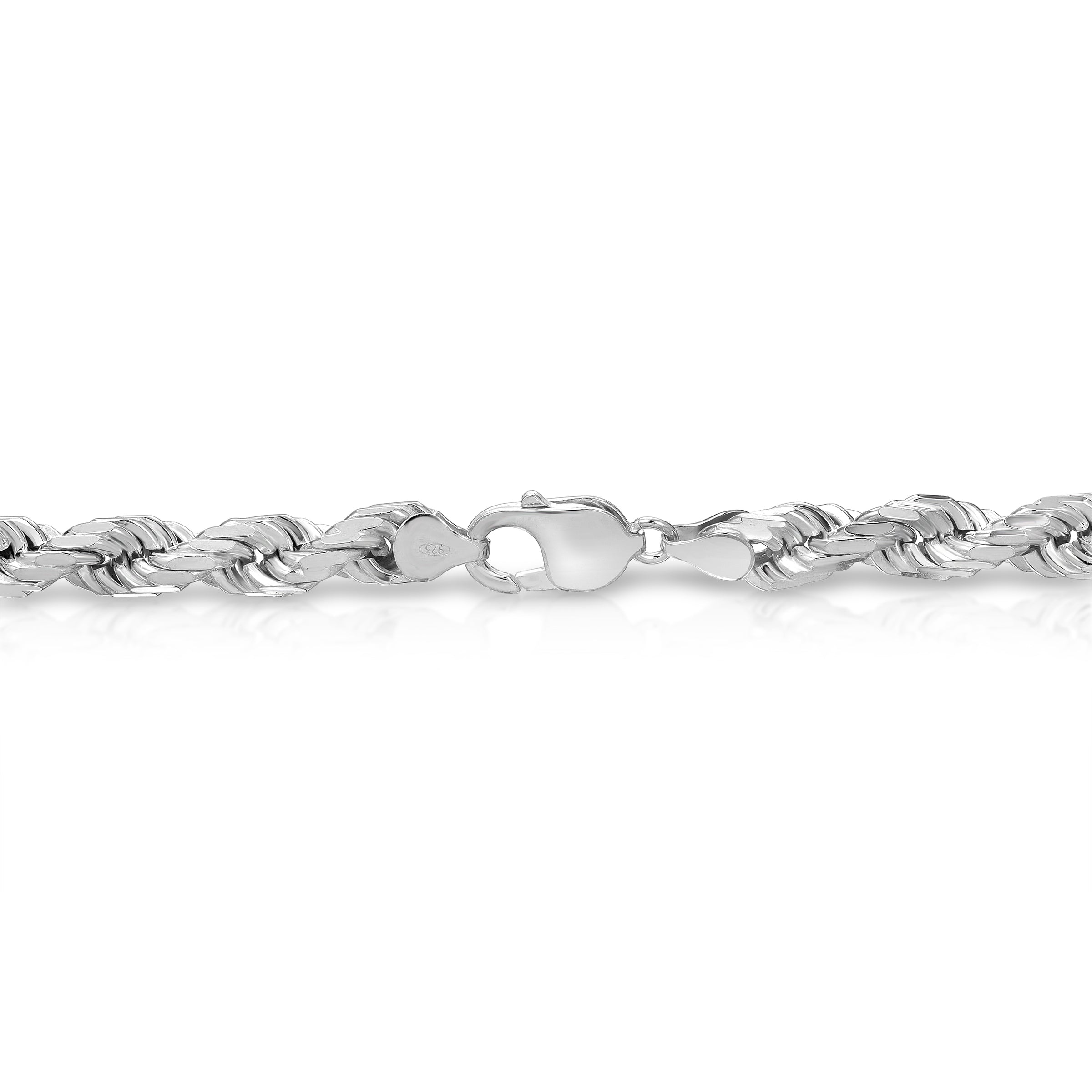 8mm Rope Chain Sterling Silver Diamond Cut - Luke Zion Jewelry