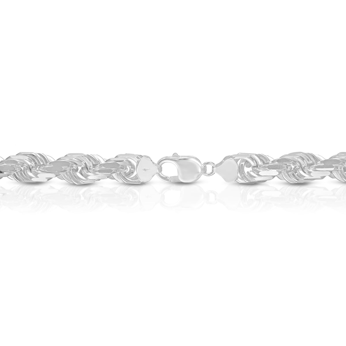 10mm Rope Chain Sterling Silver Diamond Cut - Luke Zion Jewelry